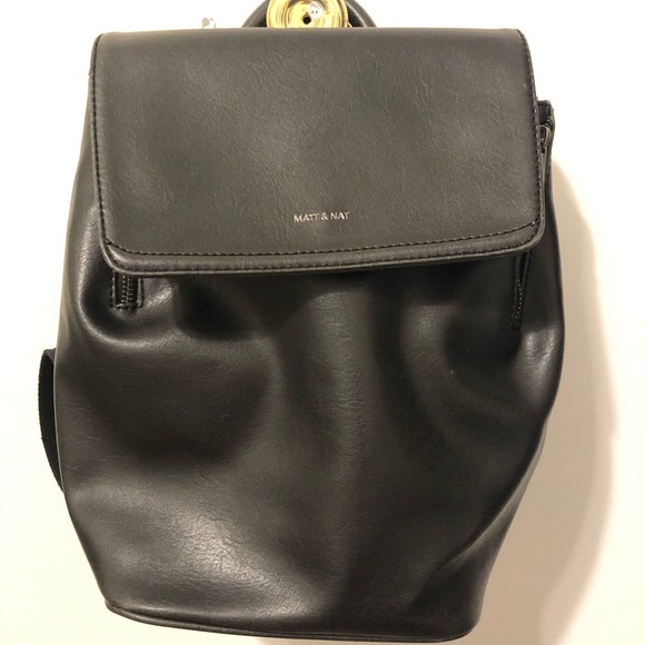 Matt & Nat | Bags | Matt Nat Black Vegan Leather Backpack | Poshmark
